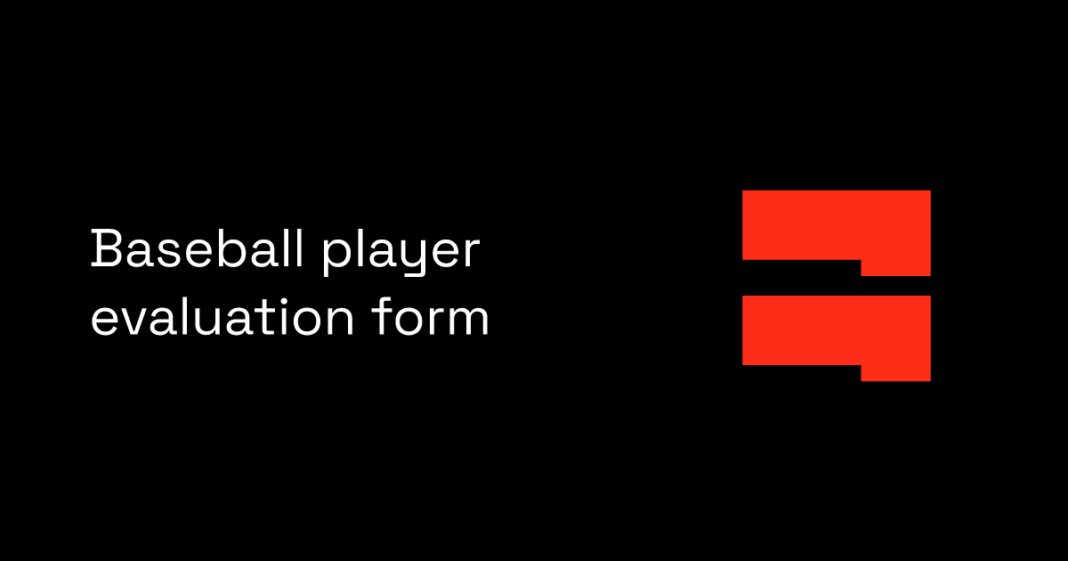 Baseball player evaluation form