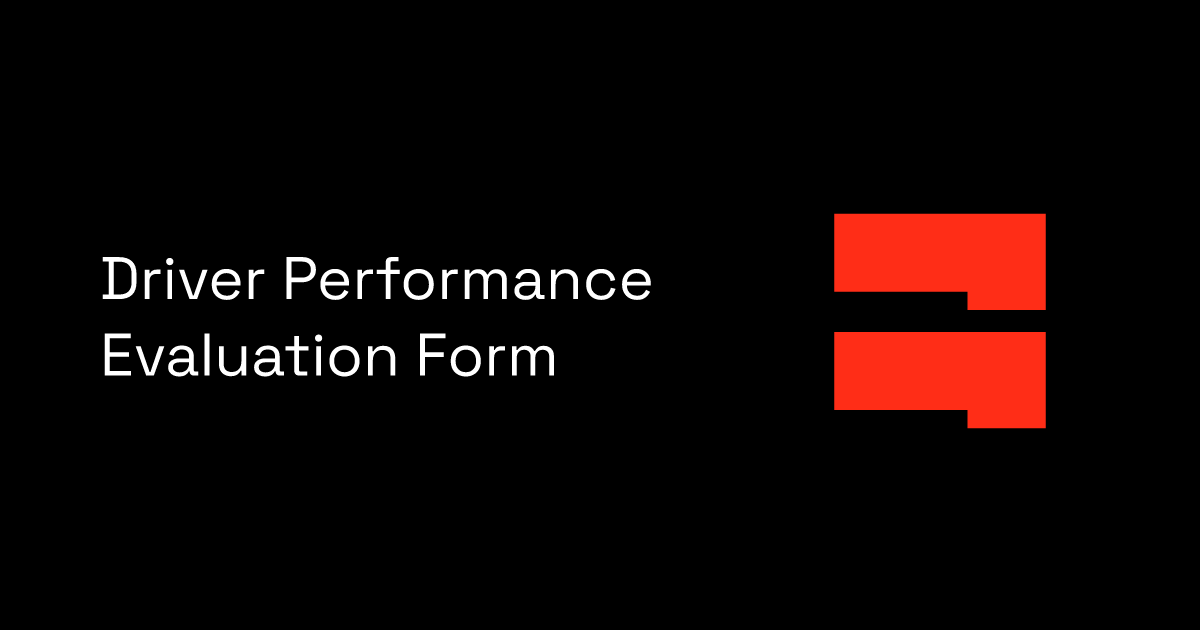 Driver Performance Evaluation Form