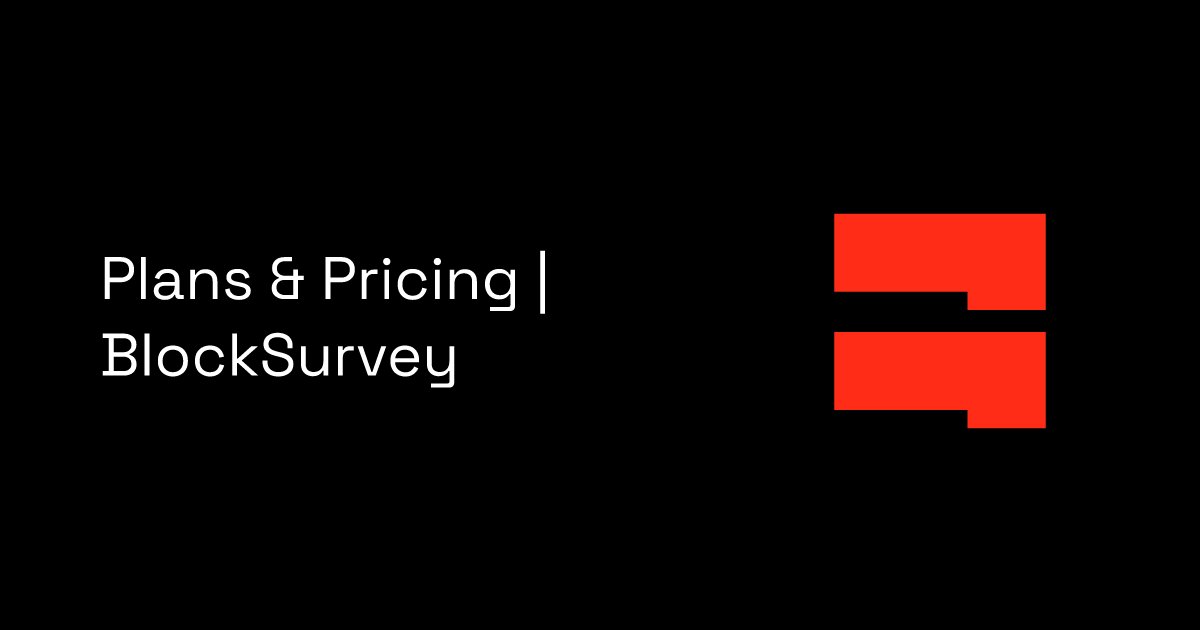 Plans Pricing Blocksurvey