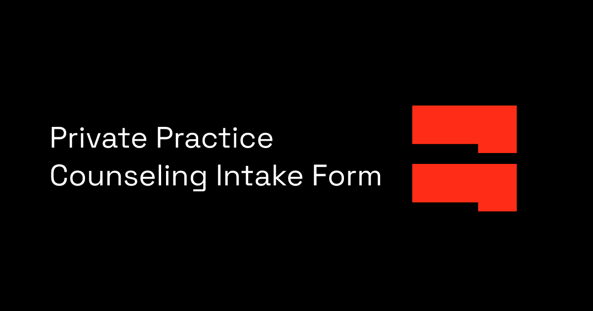 Private Practice Counseling Intake Form
