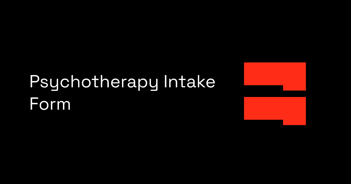 Psychotherapy Intake Form