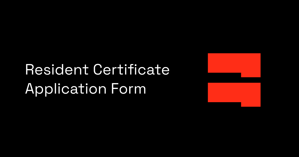 Resident Certificate Application Form